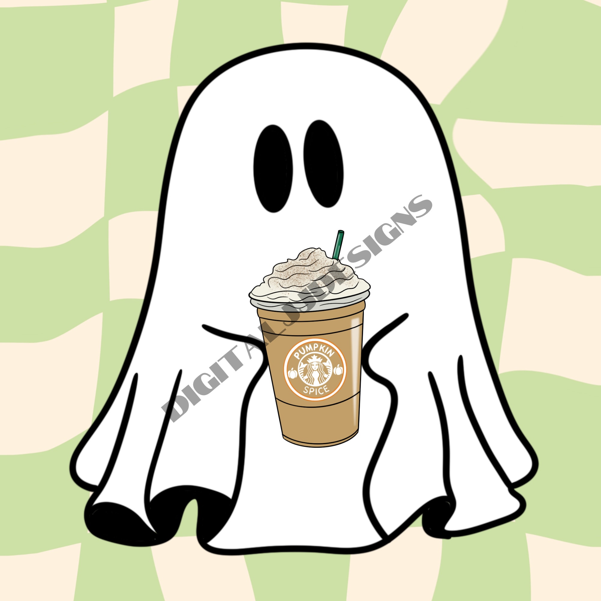 Cute Ghost Drinking Coffee Png, Ghost Ice Coffee Png, Halloween Ghost ...