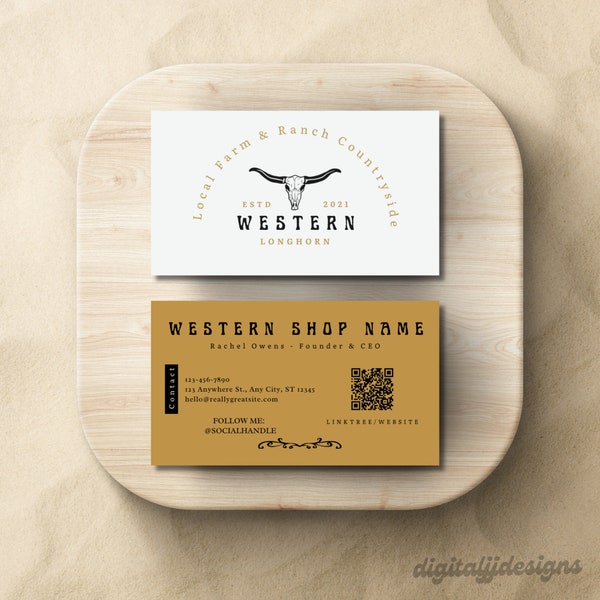 Western Business Cards - Etsy
