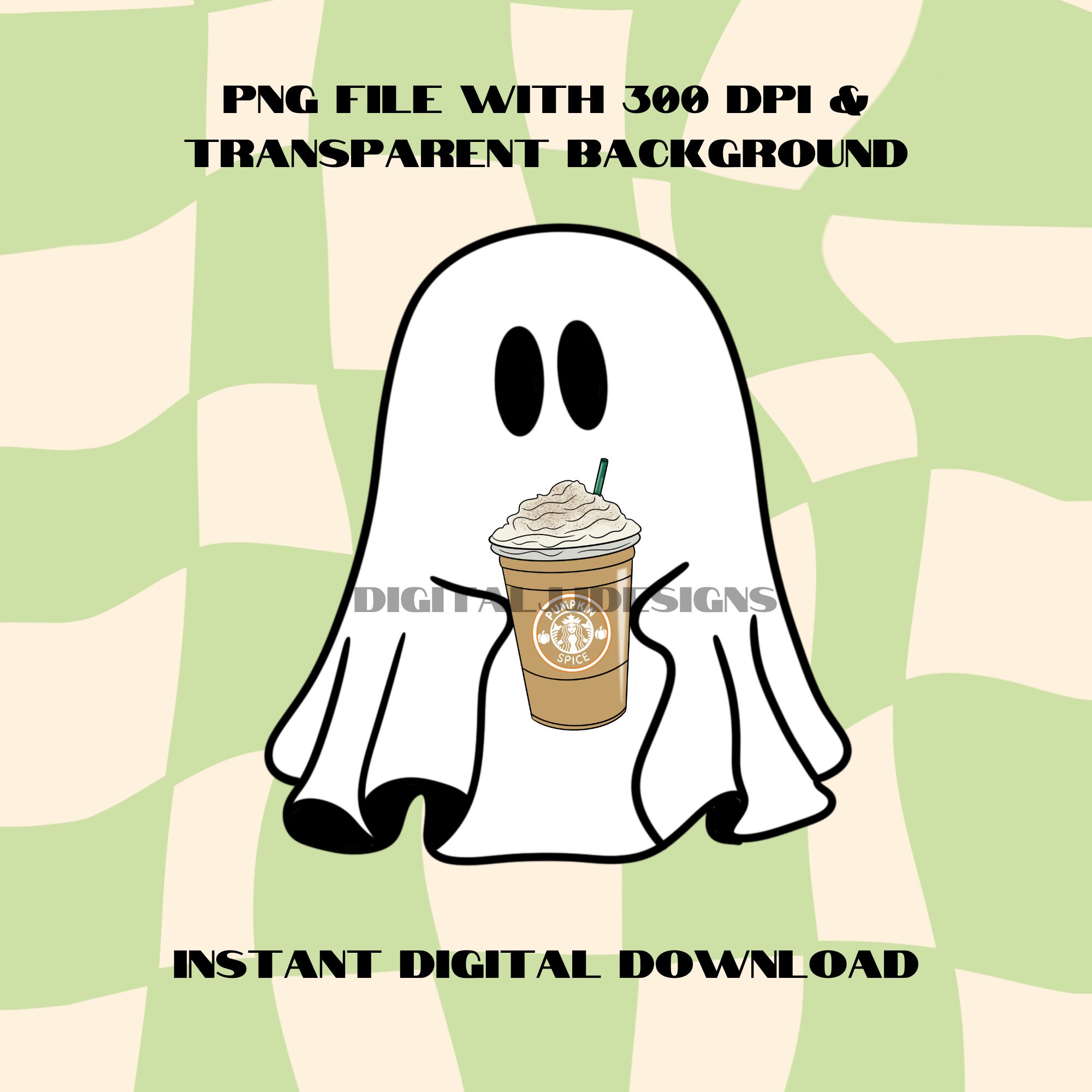 Cute Ghost Drinking Coffee Png, Ghost Ice Coffee Png, Halloween Ghost ...