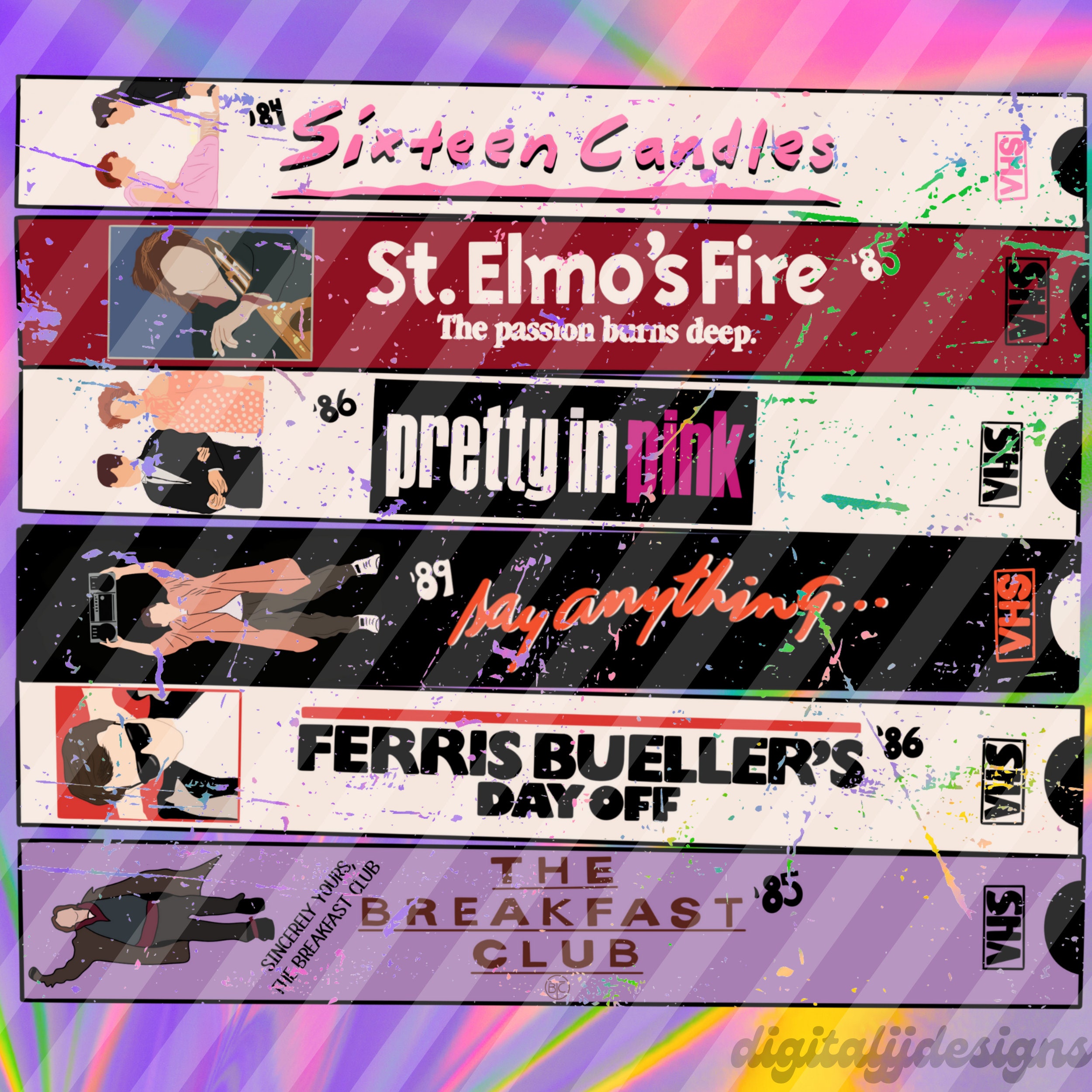 Classic 80's Movies VHS Png, 80s Vhs Stack Movies, 80's Movies ...