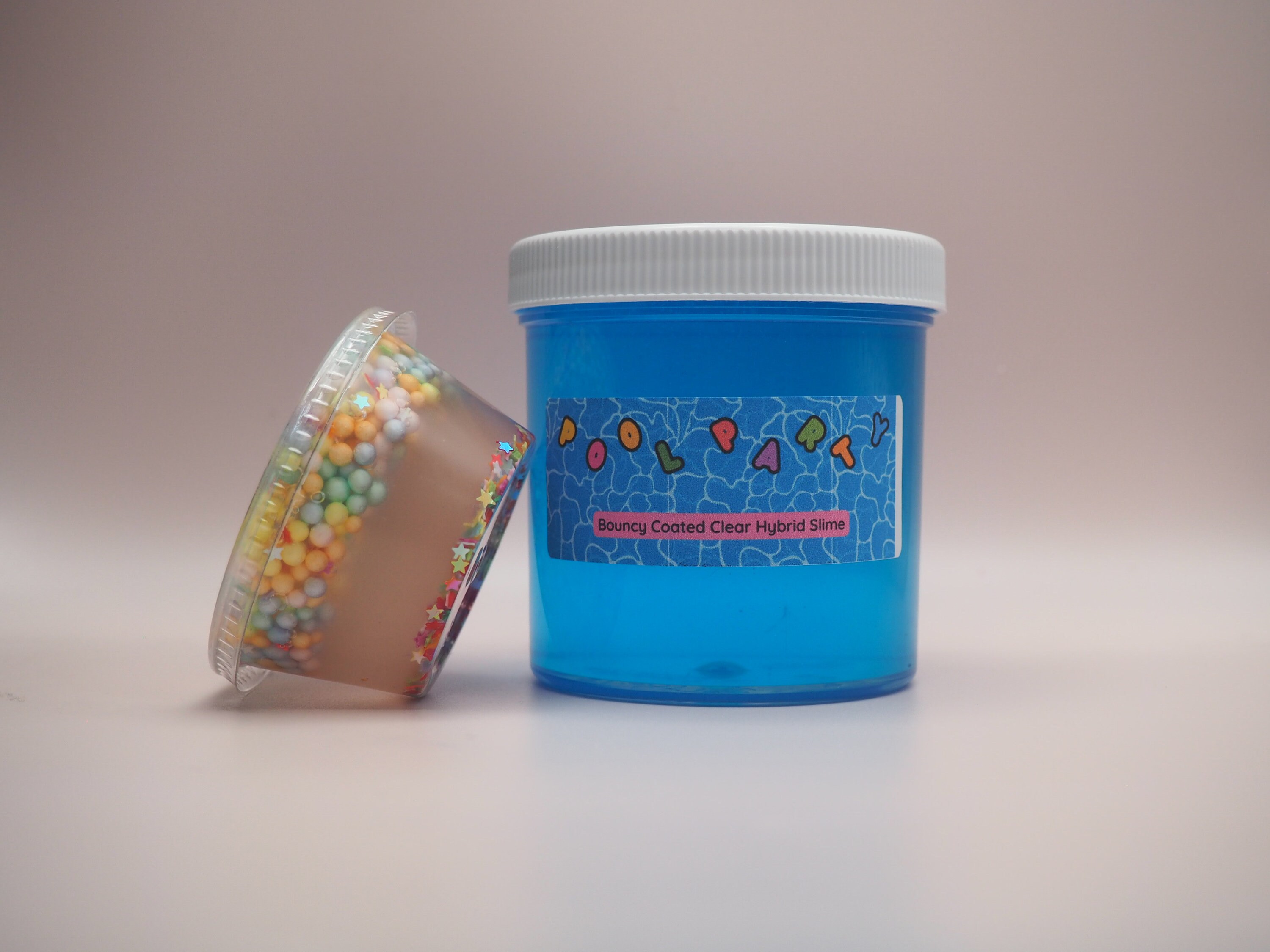 Pool Party 6oz Coated Clear Slime With Foam Bead Topper and Sprinkles ...