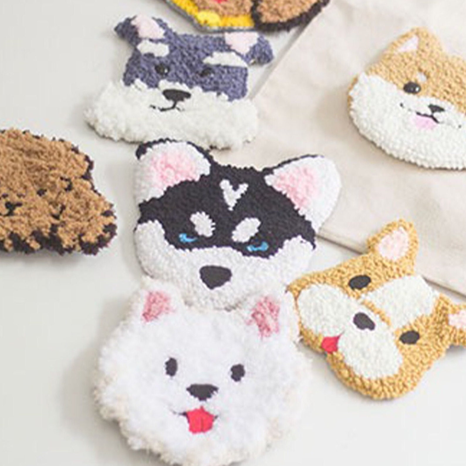 Cute Dog Punch Needle Kit | Beginner Punch Needle Tufting Starter Kit ...