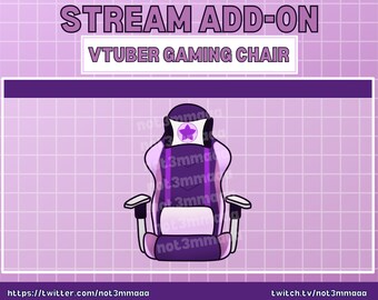Vtuber Bunny Gaming Chair Stream Add-on Accessory Twitch Stream Overlay ...