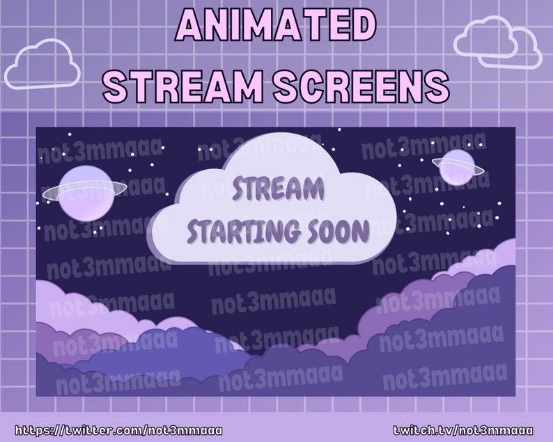 Animated Purple Outer Space Twitch Scenes - Stream Starting Soon, Be ...