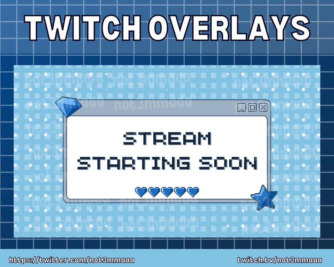 Animated Blue Pixel Twitch Overlays - Starting Soon, BRB, Ending Soon ...