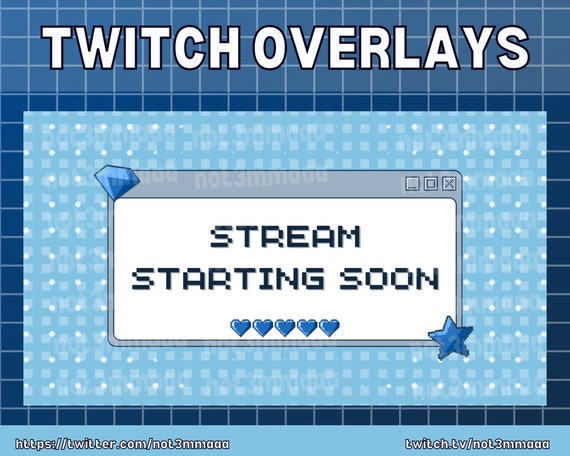 Animated Blue Pixel Twitch Overlays Starting Soon BRB - Etsy