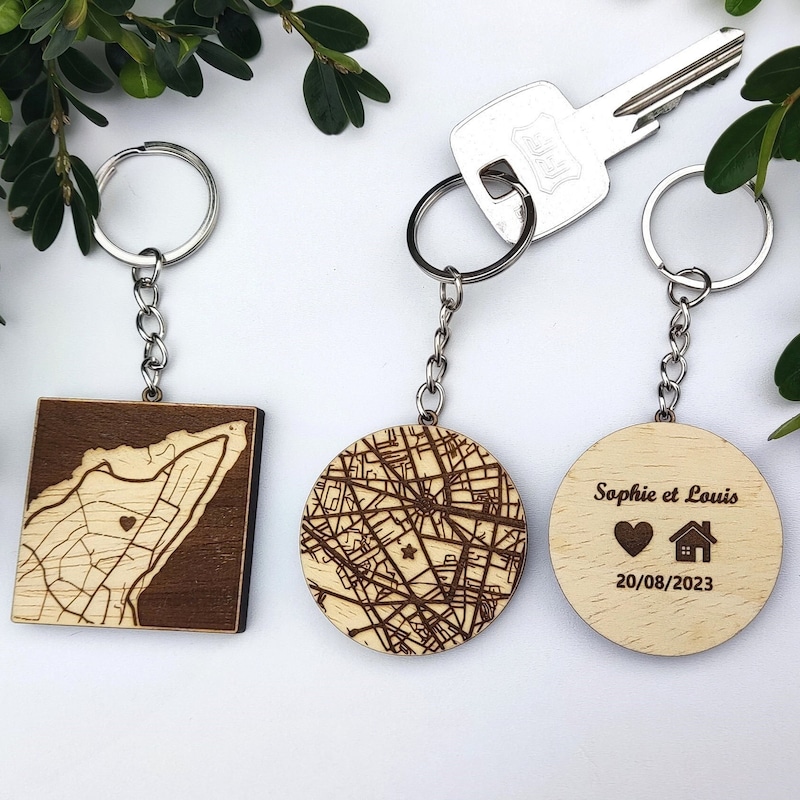 Wooden Key Ring - Etsy