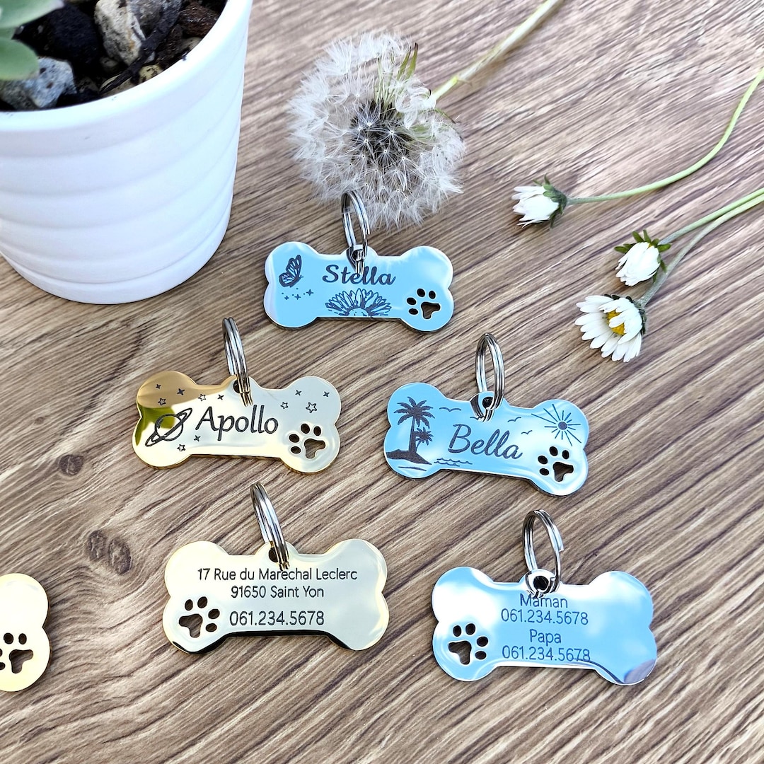 Médaille pour Chien Personnalisé - Étiquette Médaillon d'identification ...