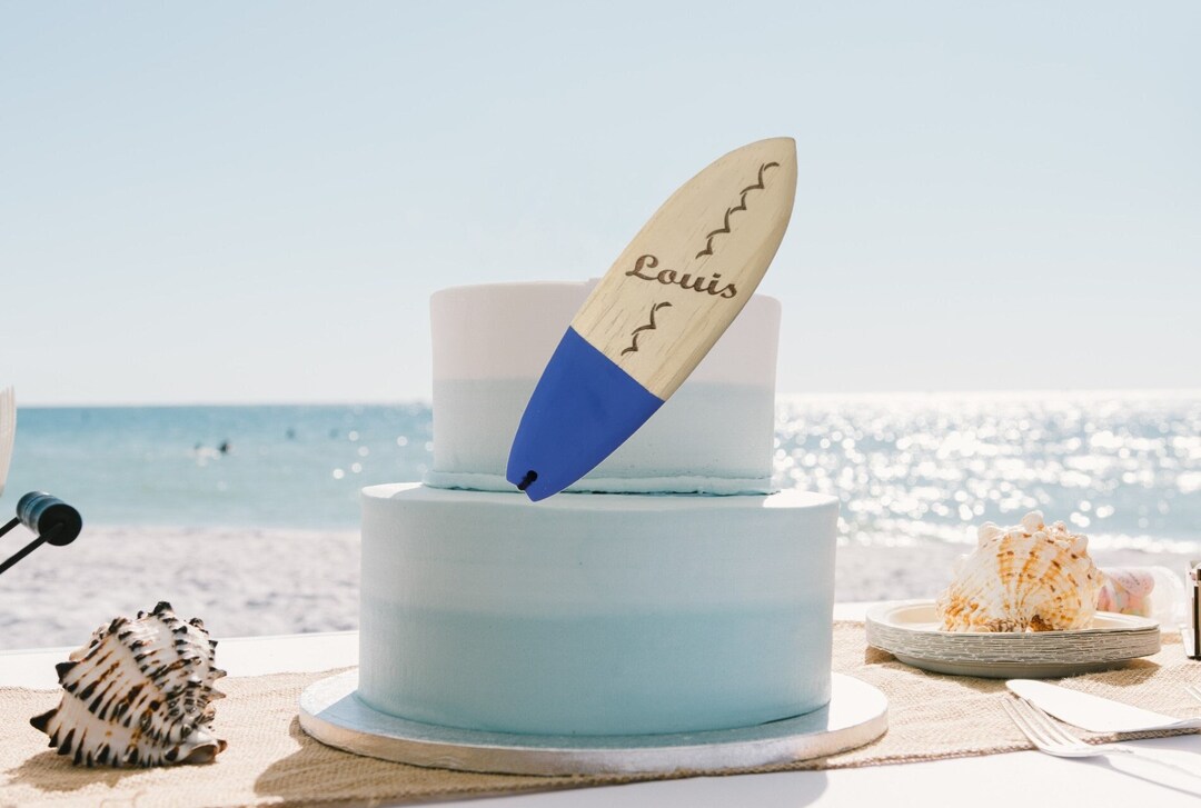 Surfboard Cake Topper Personalized Wipeout Party - Beach Party - Kids ...