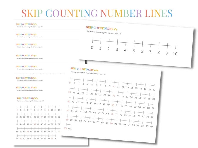 Numberline Skip Counting Practice for Kids | Number Sense Math Activity ...