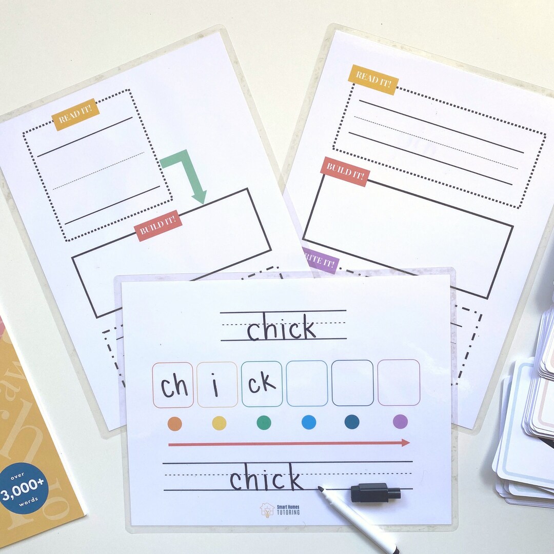 Phonics Spelling Practice Pack: Orton Gillingham Workmat for Preschool ...
