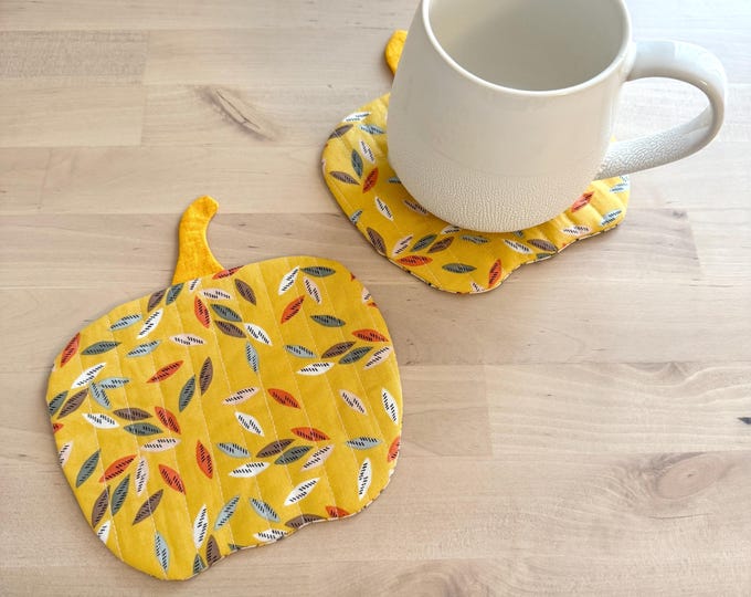 PDF Sewing Pattern, Pumpkin Mug Rug, Coaster, Beverage Coaster, Drink ...