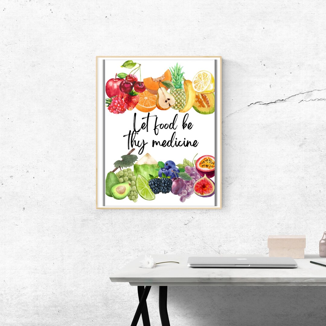 Let Food Be Thy Medicine Poster Colorful Nutrition Print - Etsy