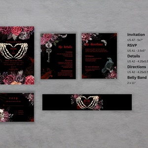 Gothic Wedding Invitation Set Invitation RSVP Direction - Etsy