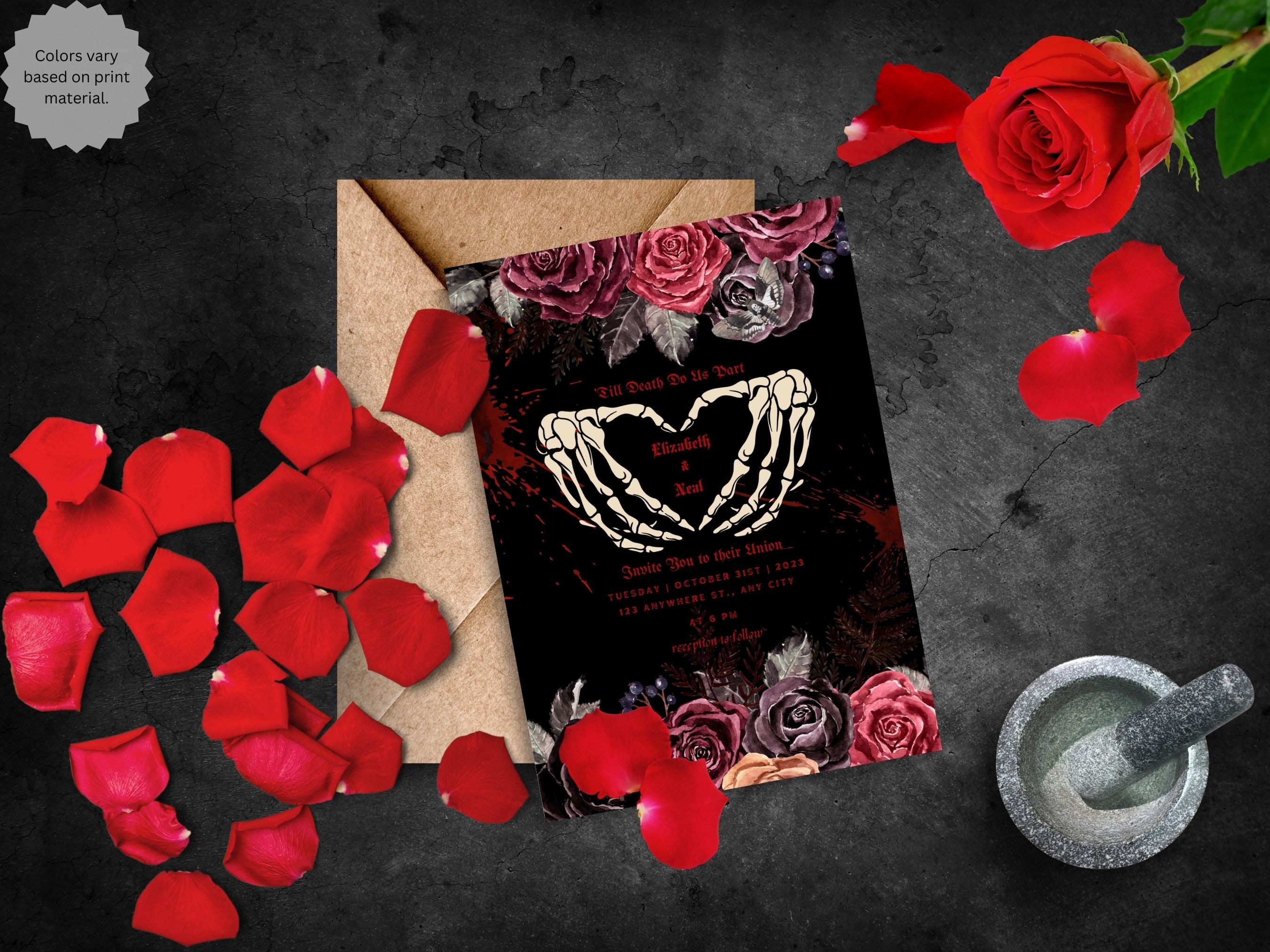 Gothic Wedding Invitation Set Invitation RSVP Direction - Etsy