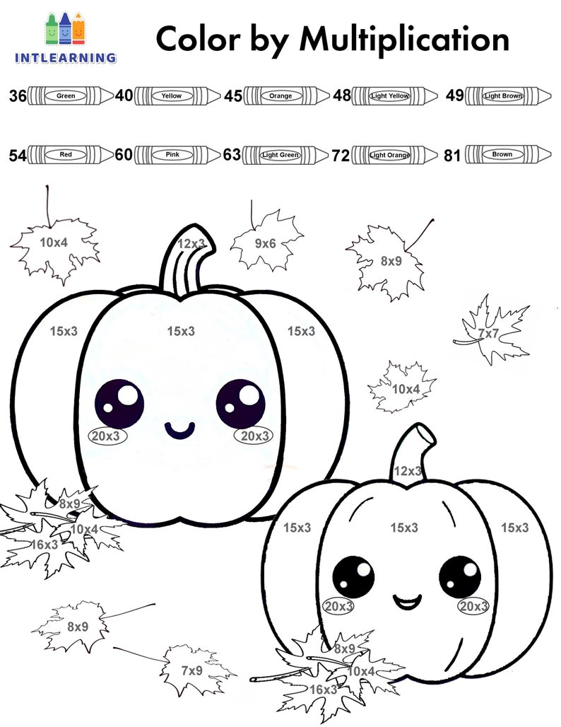 Multiplication Color by Number - Etsy