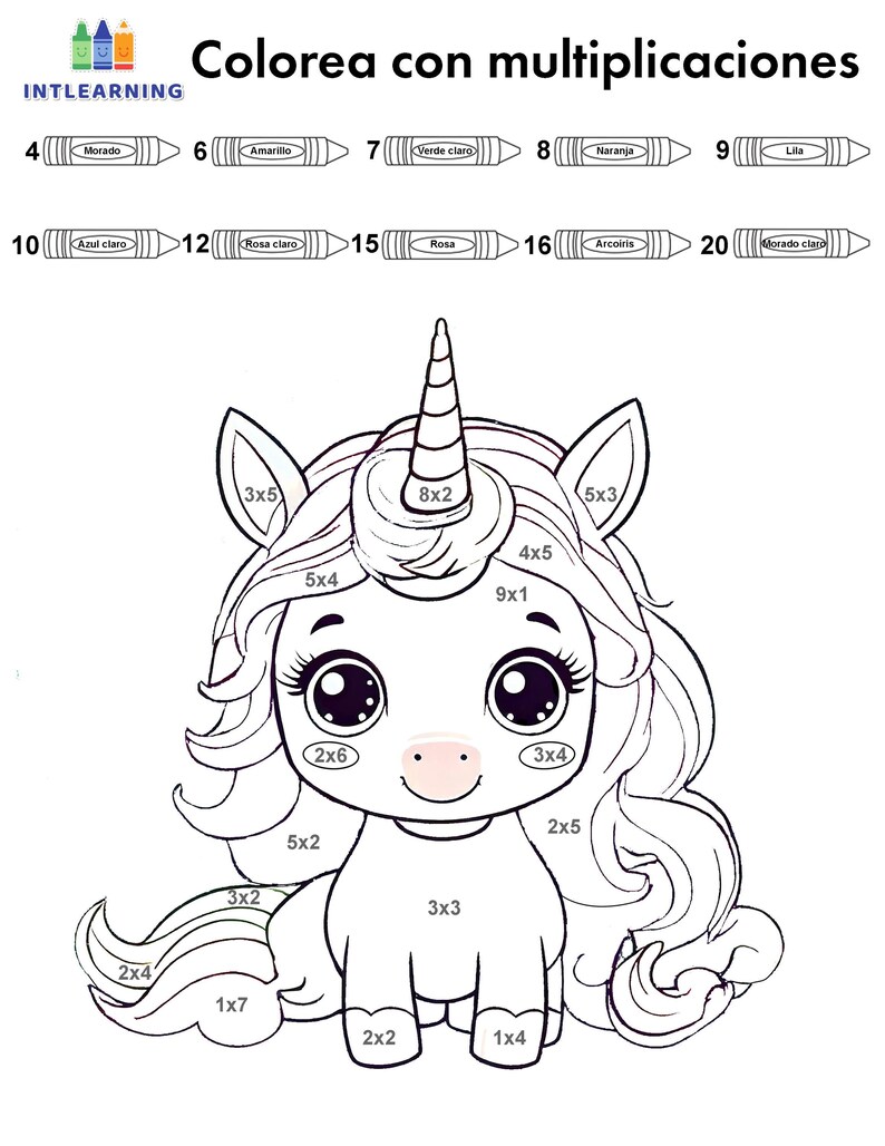 Multiplicación Por Color/ Multiplication Color by Number in Spanish - Etsy