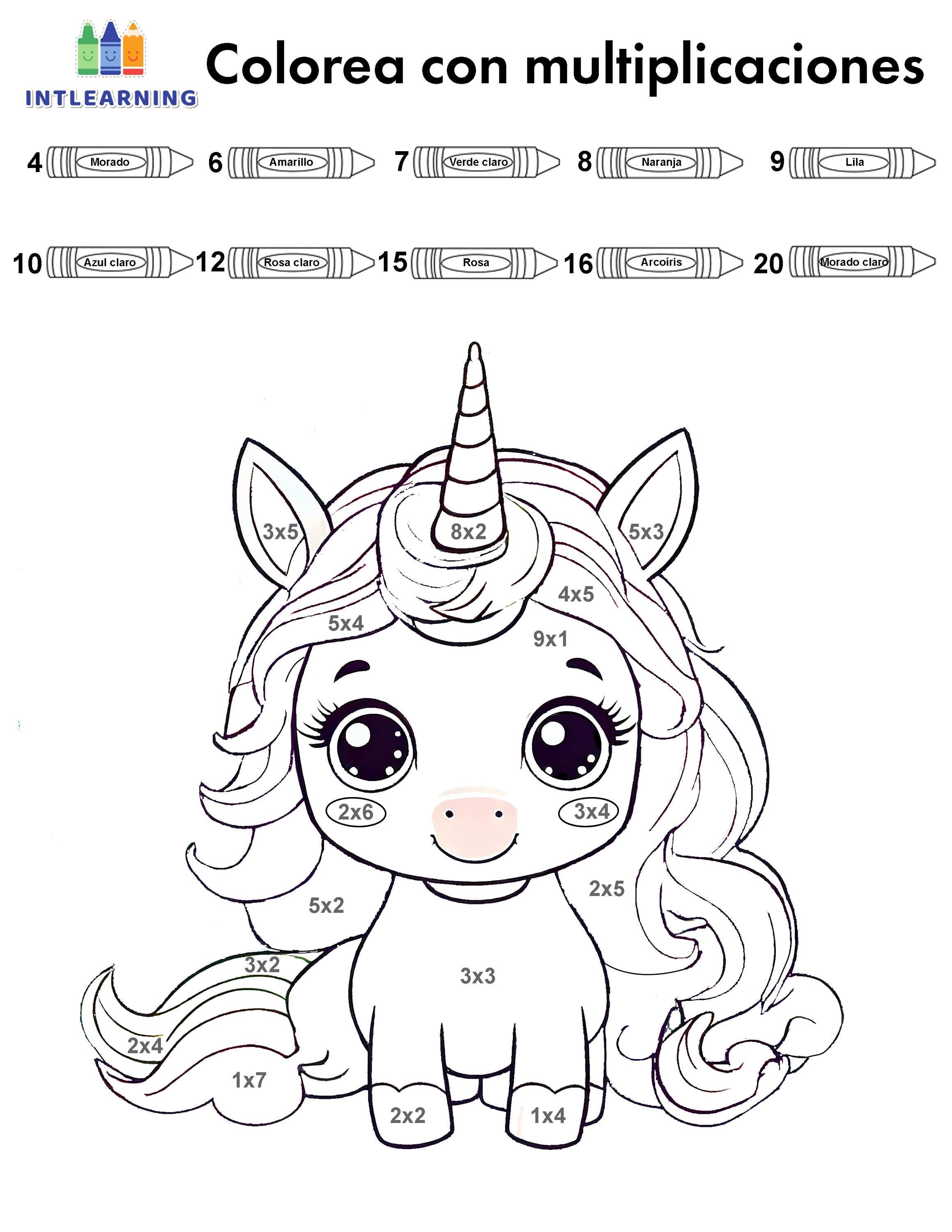 Multiplicación Por Color/ Multiplication Color by Number in Spanish - Etsy