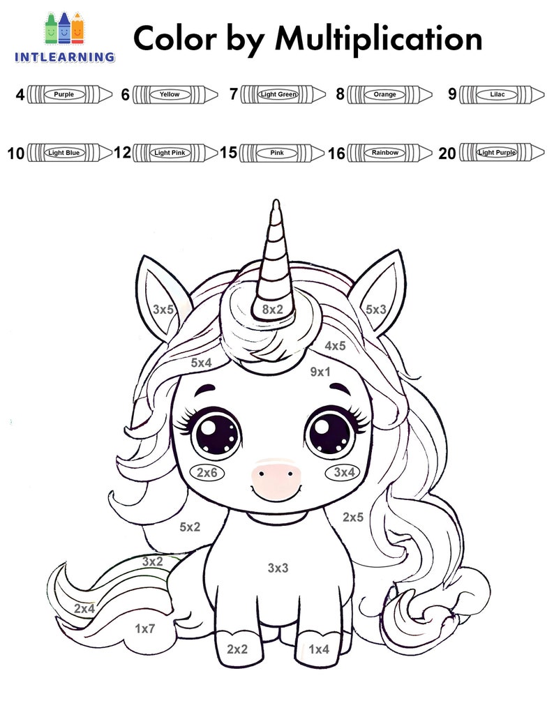 Multiplication Color by Number - Etsy