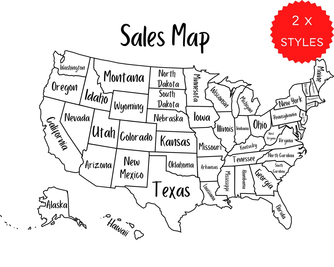 USA Sales Map, Sales Tracker, US Sales Map, Etsy Business Sales Map ...
