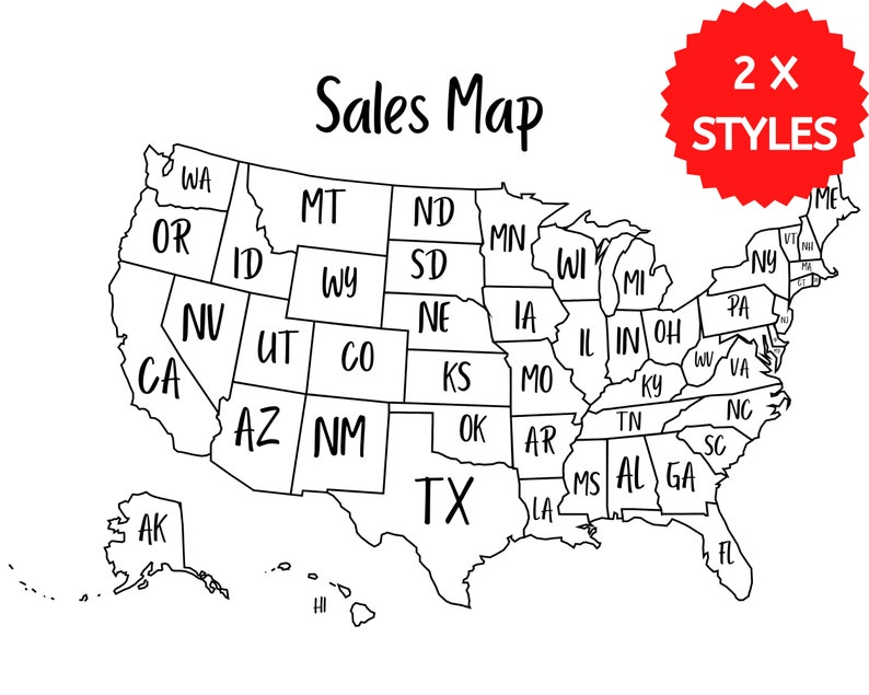 USA Sales Map, Sales Tracker, US Sales Map, Etsy Business Sales Map ... USA Sales Map, Sales Tracker, US Sales Map, Etsy Business Sales Map ...
