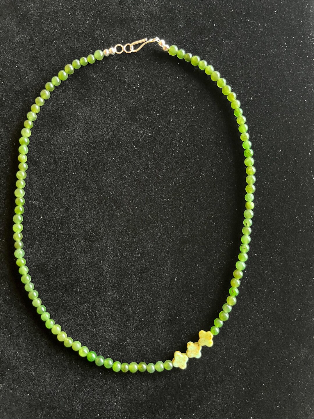 Green Jade and Turquoise Swiss Cross Hand Beaded Necklace - Etsy