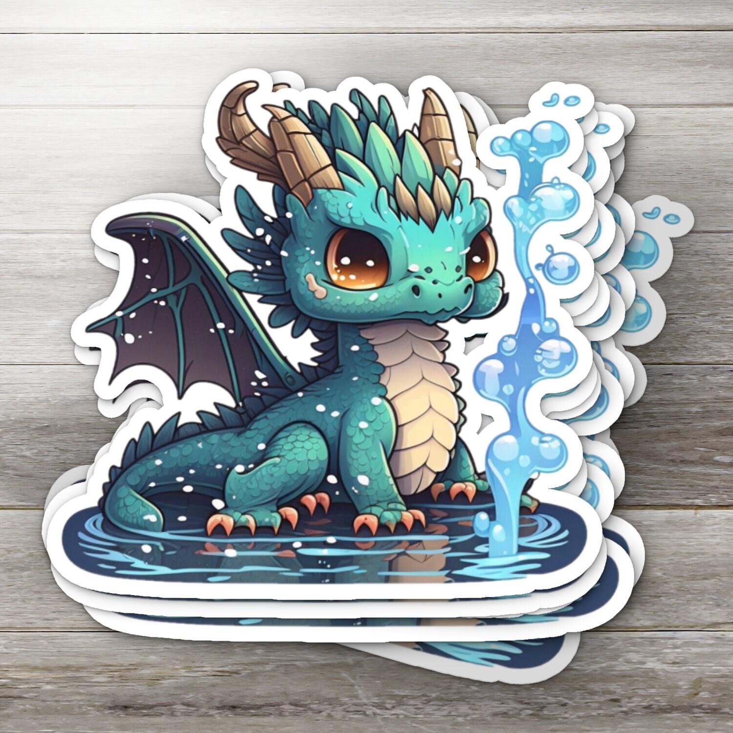 Adorable Water Dragon Sticker Kiss-cut Vinyl Decals - Vinyl Sticker ...