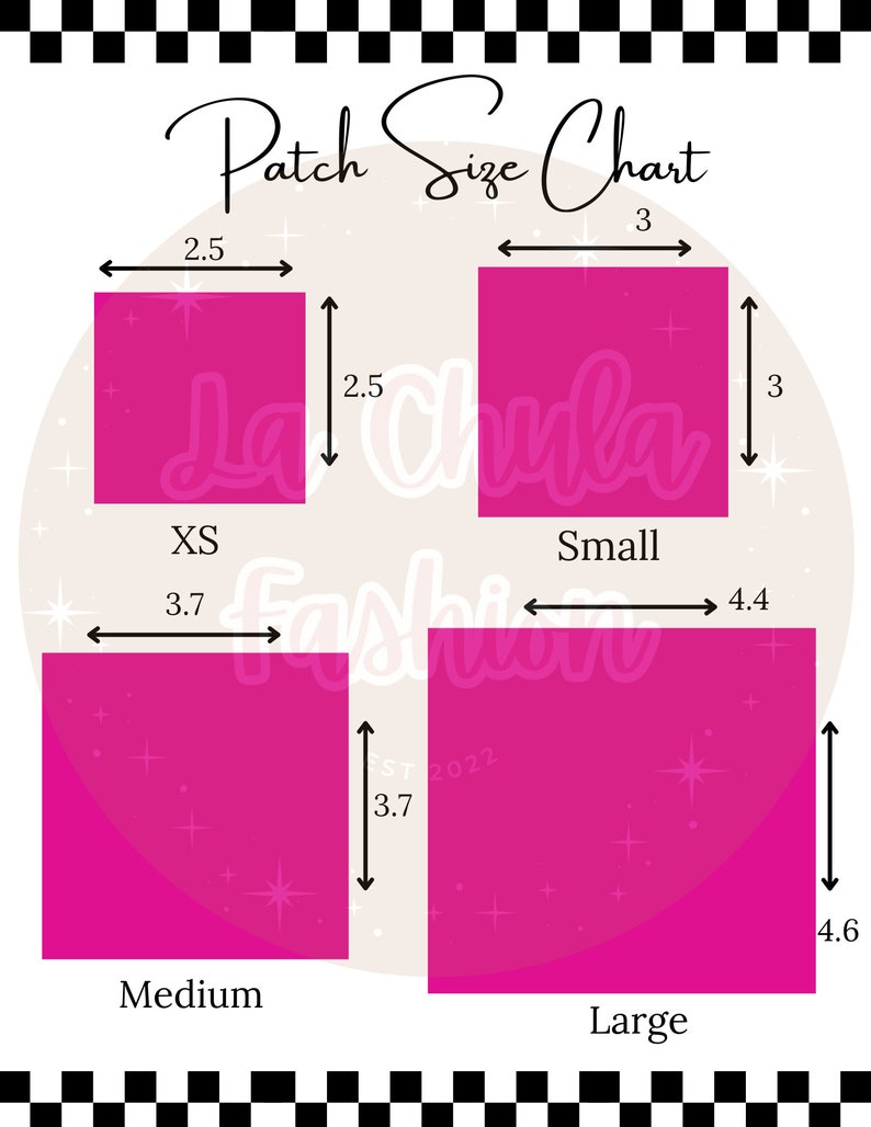 Trucker Hat Patch Size Chart - Etsy