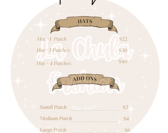 Trucker Hat Bar Editable Price List - Etsy