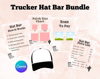 Custom Trucker Hat Bar Starter Kit Boujee Package! Perfect for Hat Bars ...