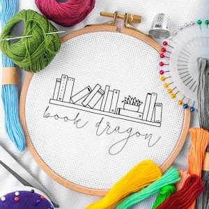 Reading Embroidery Patterns, Book Lover Embroidery Bundle, Reading ...