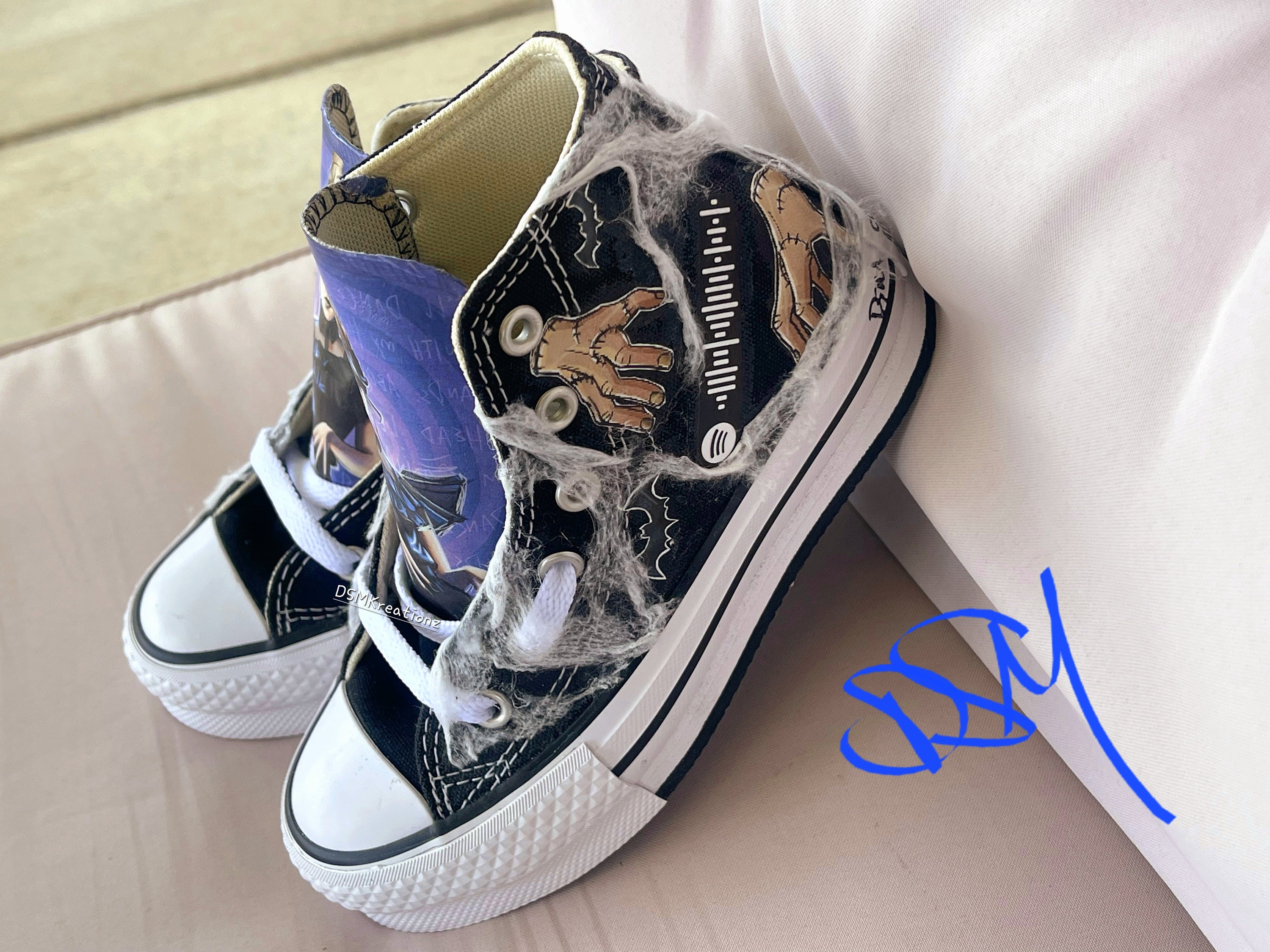 Custom Inspired Wednesday Addams Converse - Etsy
