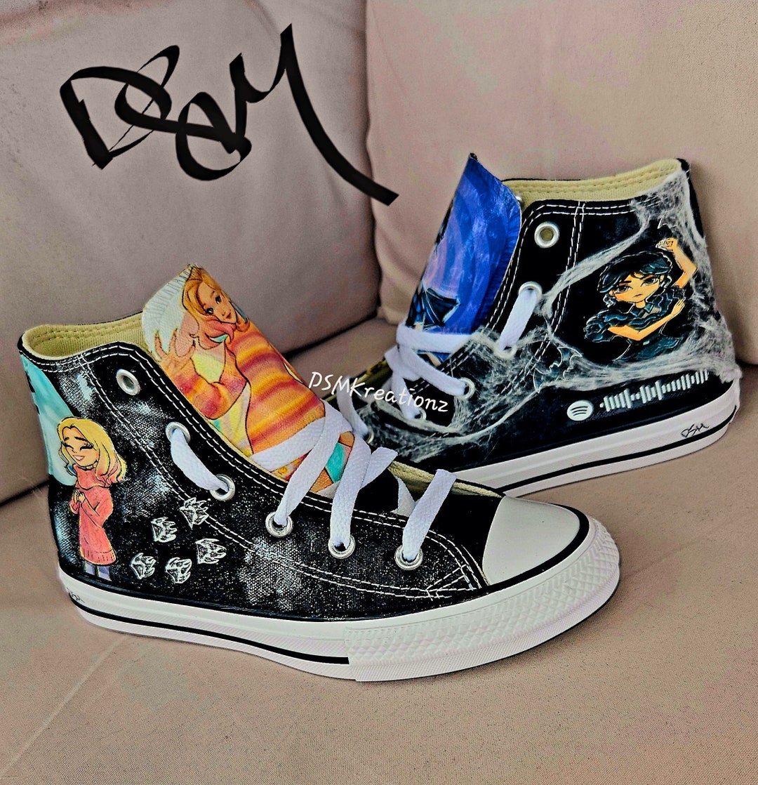 Custom Inspired Wednesday Converse - Etsy