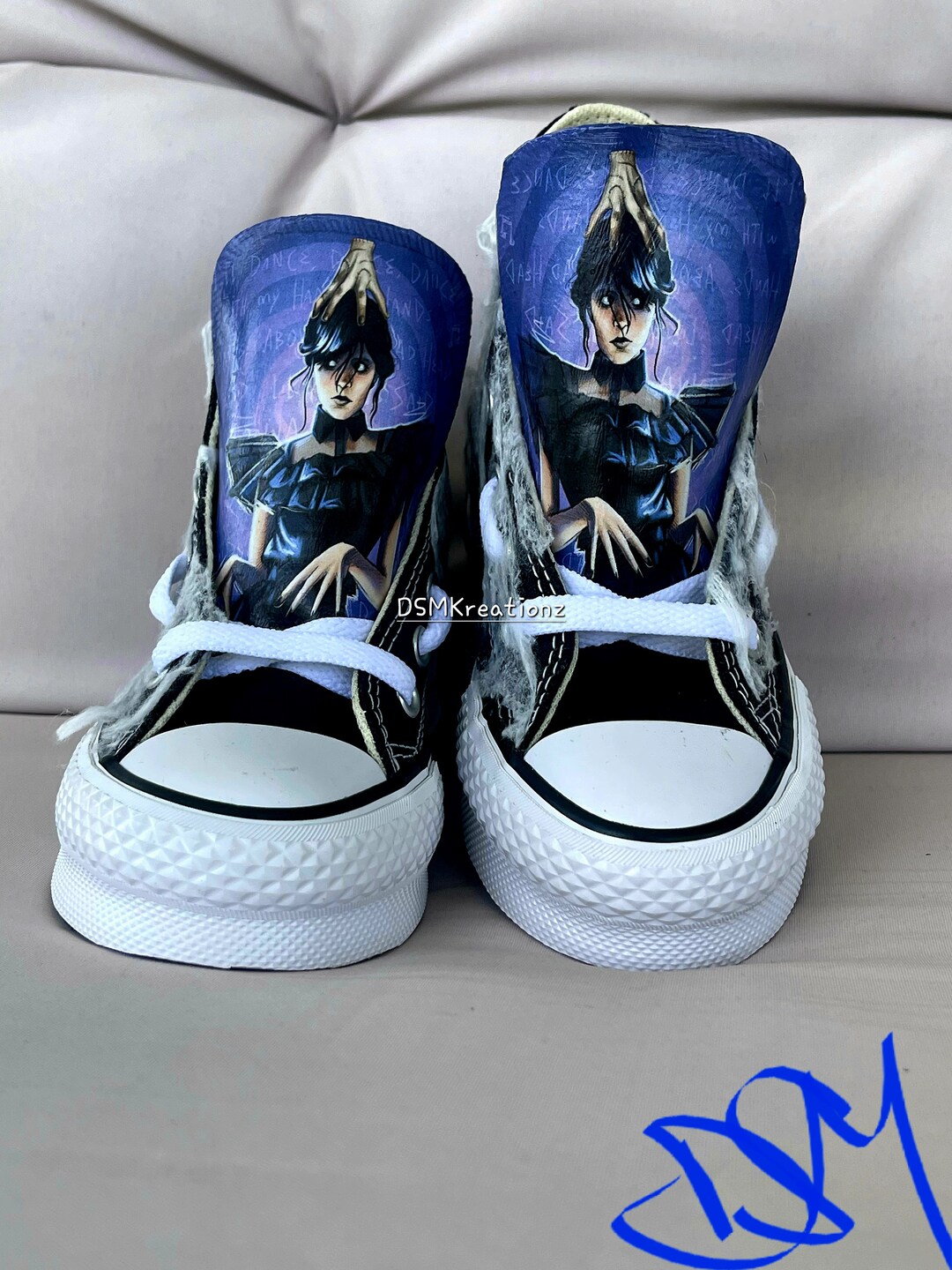 Custom Inspired Wednesday Addams Converse - Etsy