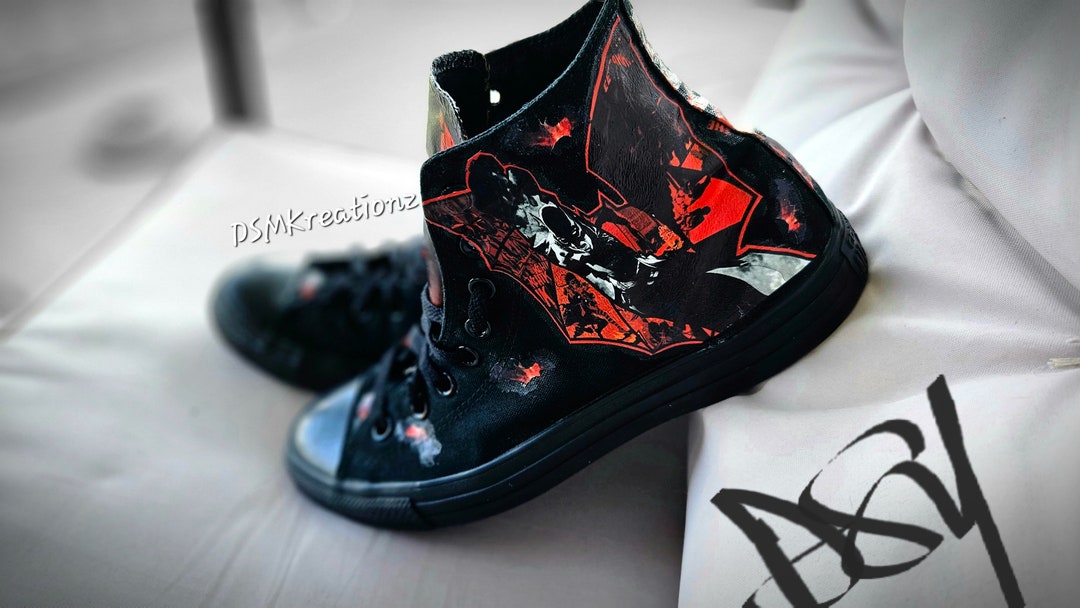 Custom Inspired Batman Chucks - Etsy
