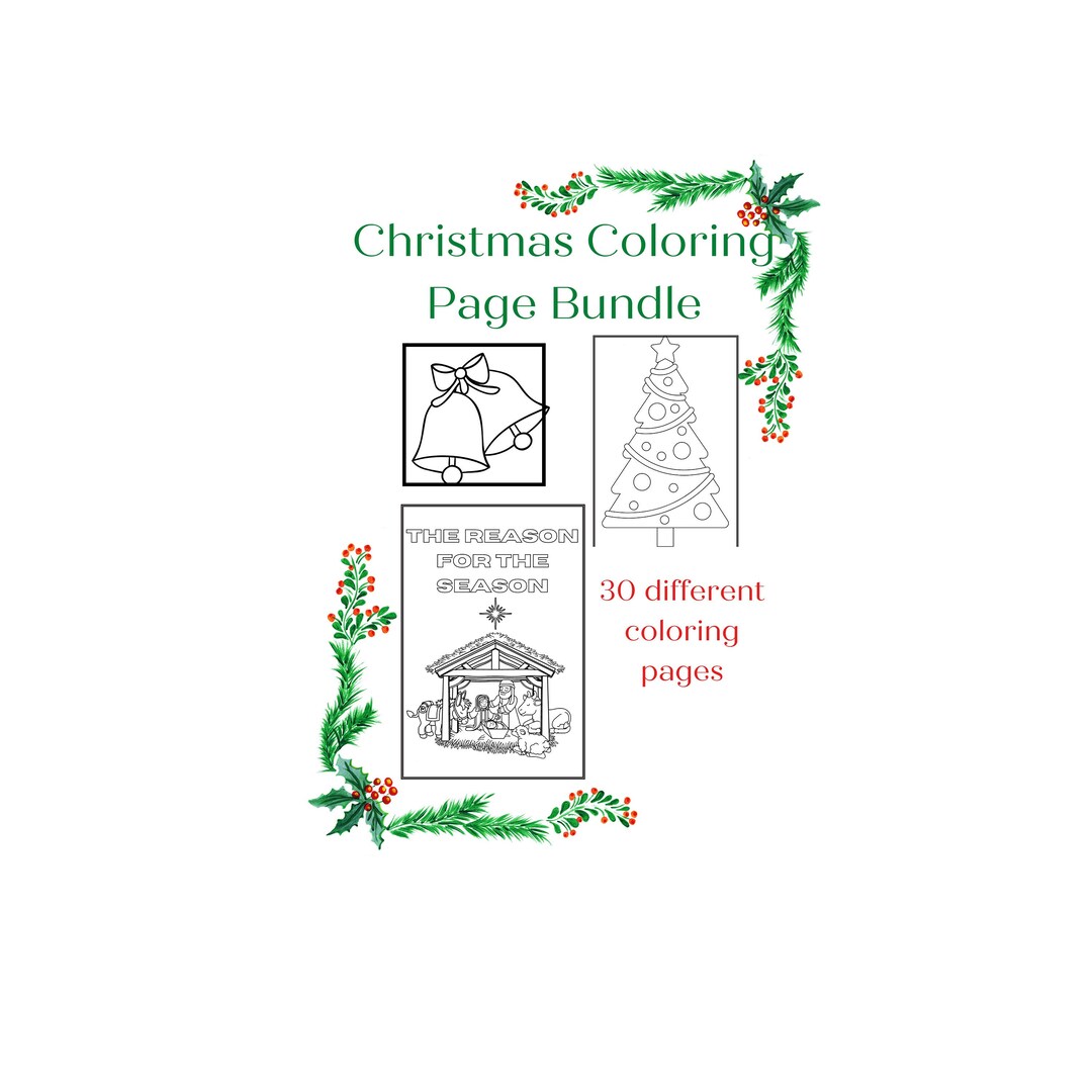 Christmas Coloring Page Bundle - Etsy