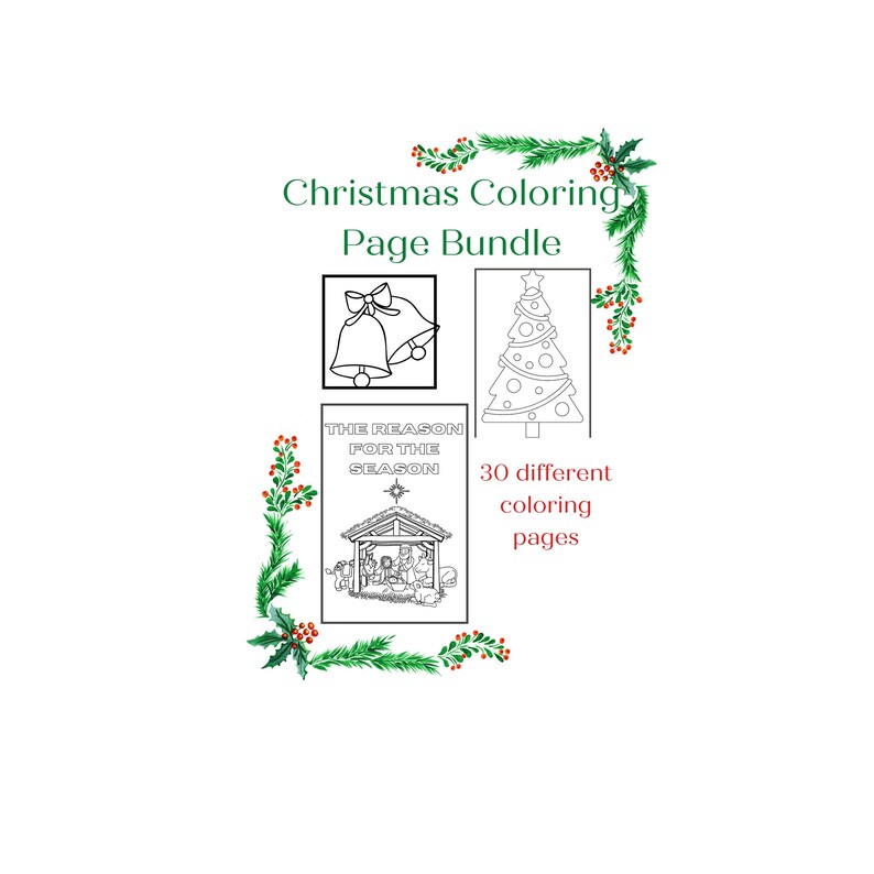 Christmas Coloring Page Bundle - Etsy