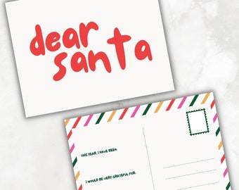 Editable Letter to Santa Postcard Template Templett INSTANT Download ...