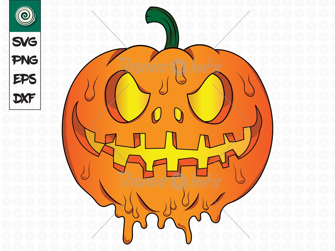 Dripping Pumpkin, Pumpkin Face Svg, Melting Pumpkin Svg, Halloween ...