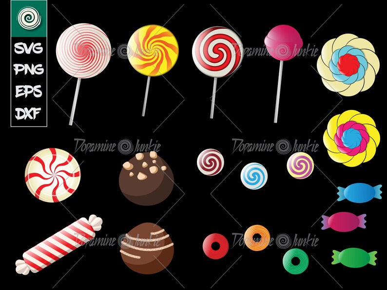 Candy Svg Bundle, Candy Clipart, Lollipop Clipart, Candies Vector Pack ...