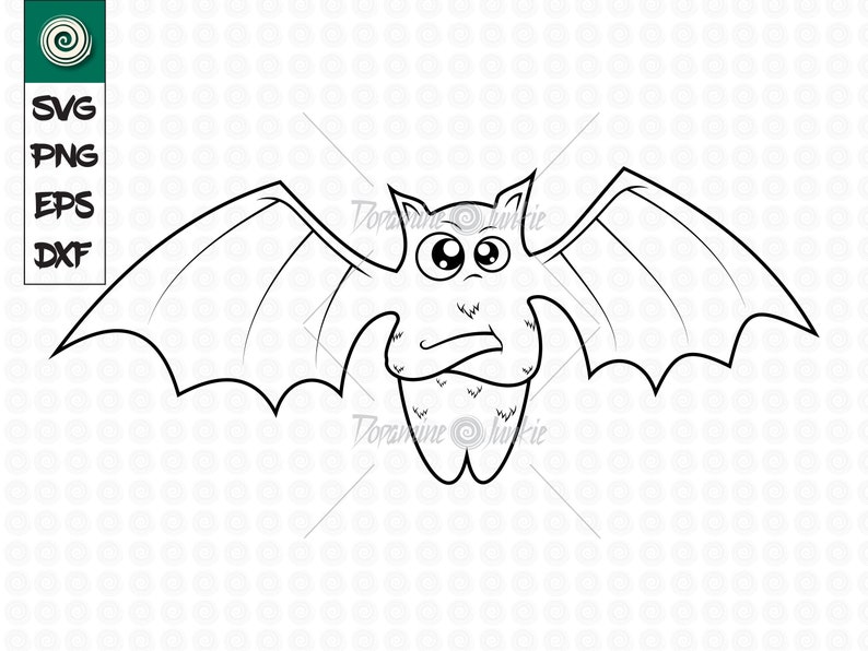 Grumpy Bat Svg, Bat Silhouette, Bat Shape Svg, Printable Bat Cartoon ...