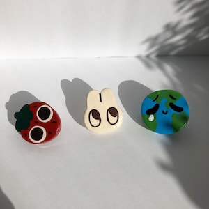 Cute Handmade Clay Pins | Polymer Clay Pins | Cute Cat & Frog Clay Pins ...