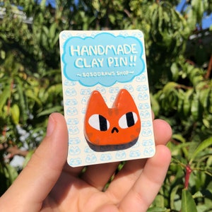 Cute Handmade Clay Pins | Polymer Clay Pins | Cute Cat & Frog Clay Pins ...