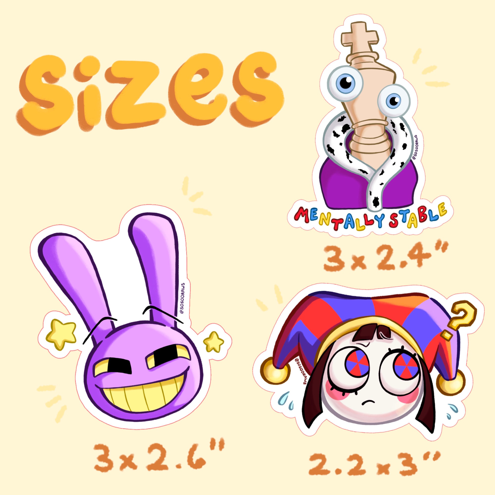 Pomni Jax and Kinger Stickers the Amazing Digital Circus - Etsy