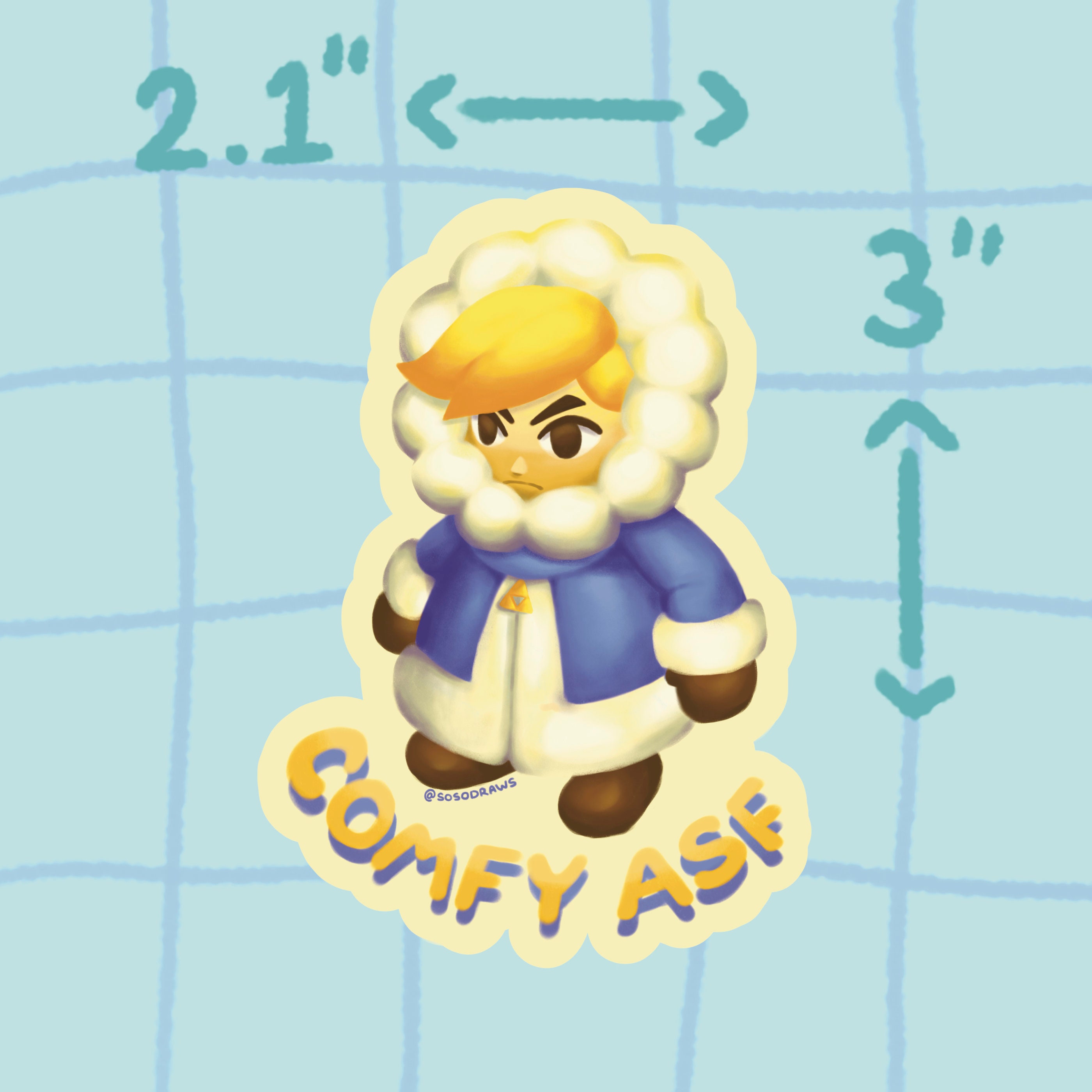 Comfy ASF Sticker 3 Toon Link Sticker Legend of Zelda Triforce Heros ...