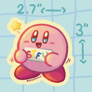Kirby Meme Sticker 3" | Vinyl Kirby Sticker | Cute Sticker | Video Game ...