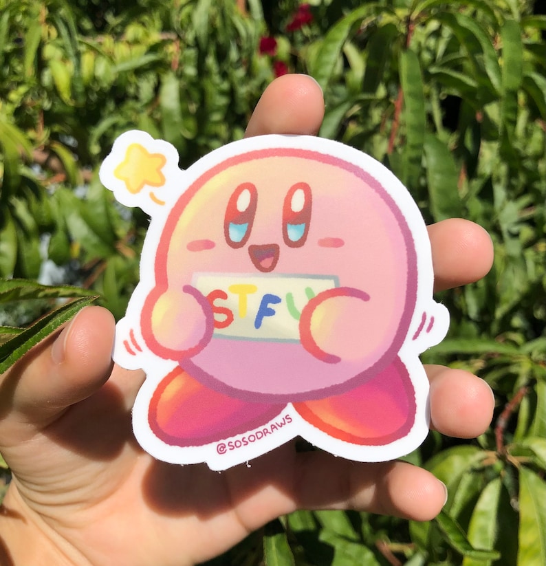 Kirby Meme Sticker 3 Vinyl Kirby Sticker Cute Sticker Video Game ...
