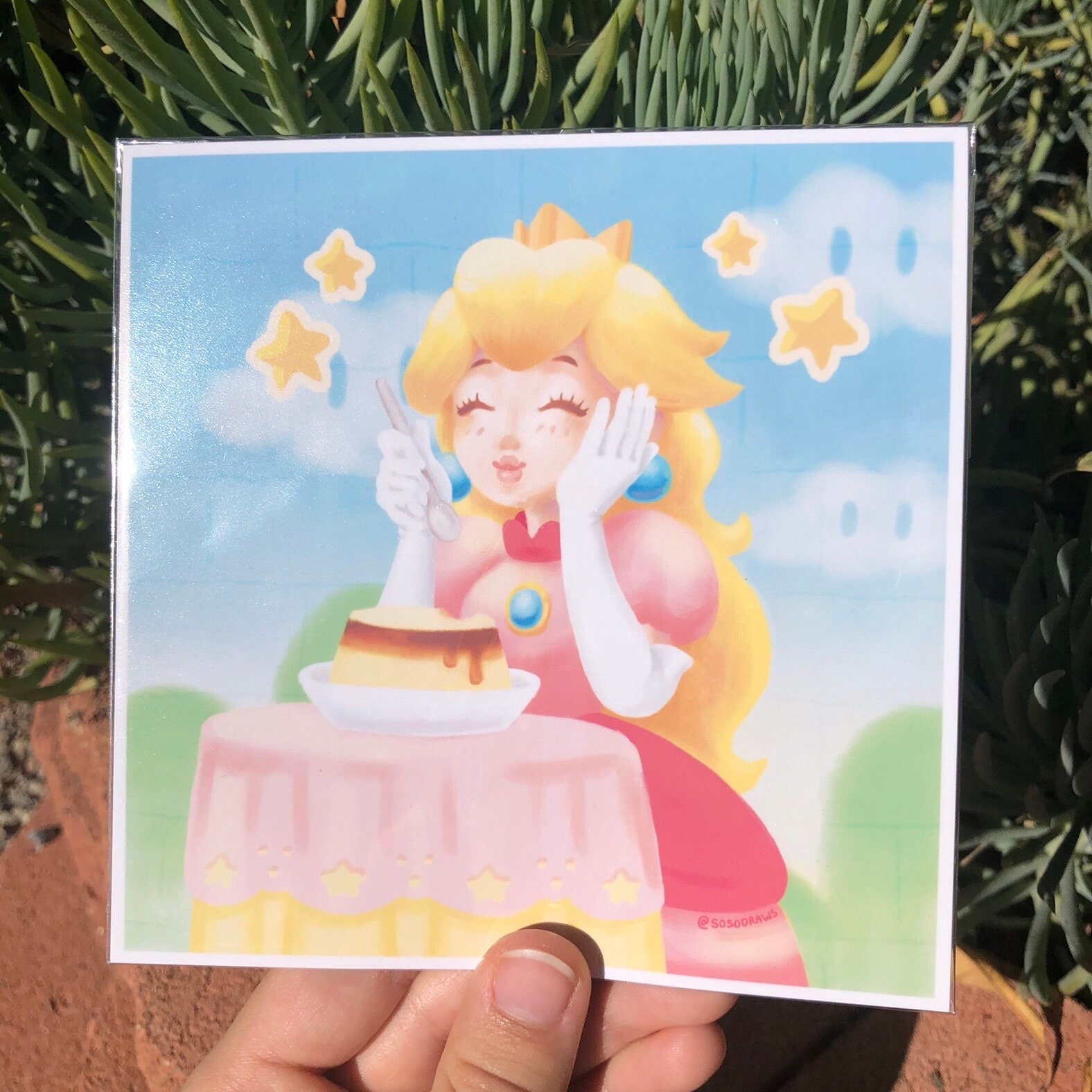 Princess Peach & Flan 5x5 Art Print Super Mario Print Princess ...