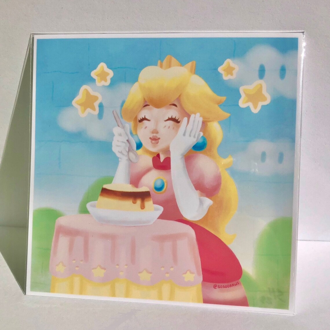Princess Peach & Flan 5x5 Art Print Super Mario Print Princess ...