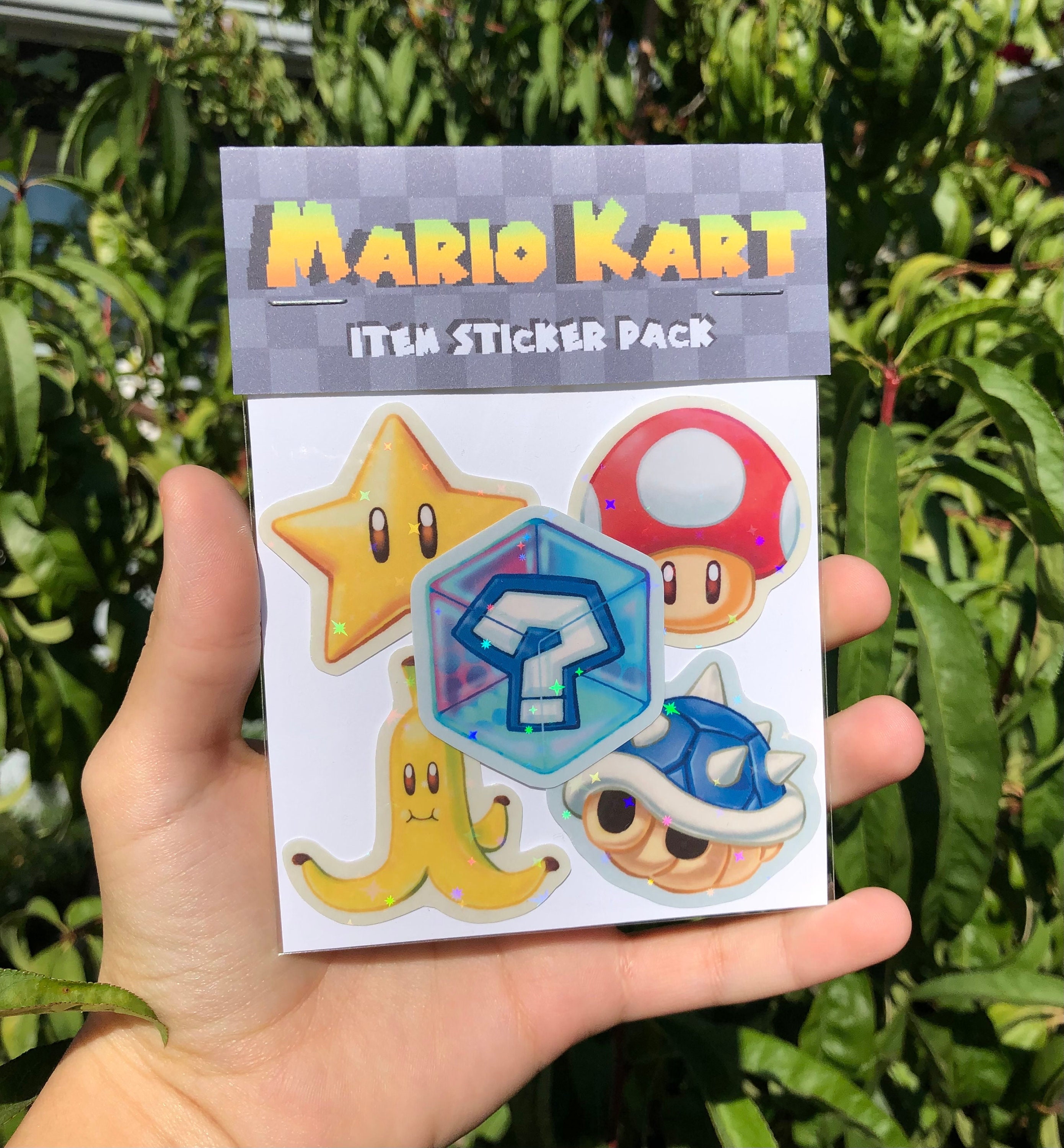 Mario Kart Sticker Pack Holographic Super Mario Stickers - Etsy